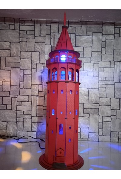 Emrcadde LED Işıklı Galata Kulesi Kırmızı
