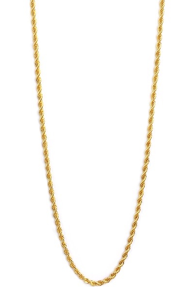 Barış Zincir Burgu Zincir Altın Kolye 65 cm 2 mm