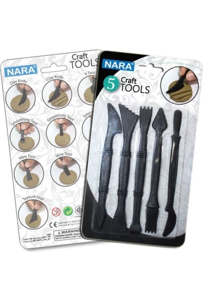 Nara Plastik Ebeşuar Modelaj 5'li Set (Polimer Kil,hamur Şekillendirme)