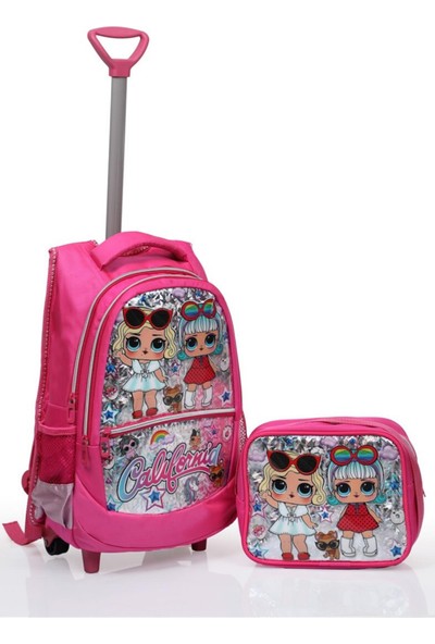 Güler Çanta Anaokulu ve Ilkokul Beslenmeli Insan Sağlığına Uygun Su Geçirmez Çekçekli Kız Okul Çantası