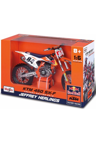 Maisto 1/6 Red Bull Ktm 450 Sx-F 2018 Factory Edition Motosiklet