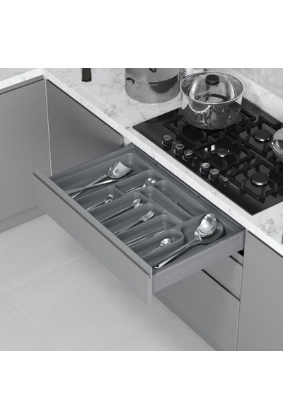 Starax S-2289 Çekmece Içi Plastik Kaşıklık Gri Renk 74X49 cm (10 Göz) S-2289-G Starax S-2289 Çekmece Içi Plastik Kaşıklık Gri Renk 74X49 cm (10 Göz) S-2289-G