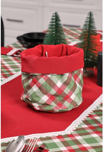 Moda Çizgi Ekmek Sepeti Ekose Moda Çizgi Ekmek Sepeti Ekose