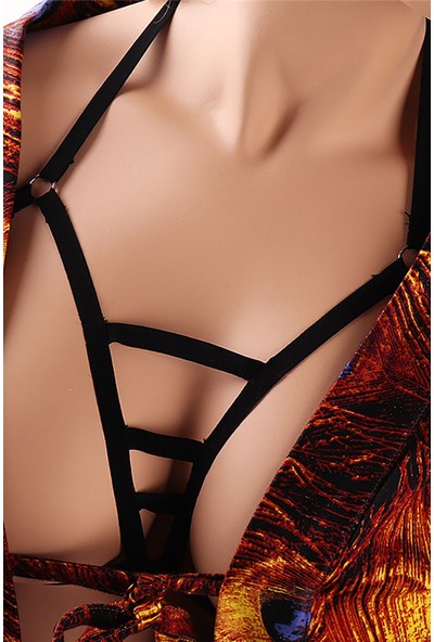 Leyna Leyna Siyah Halkalı Boyundan Bağlamalı Bralet Aksesuarı