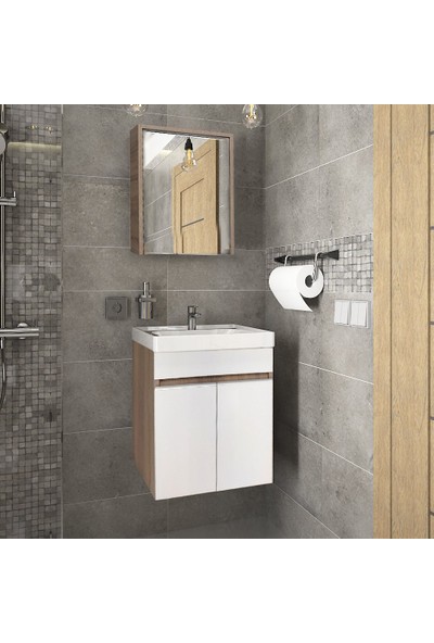 Karen Banyo Amasra 60 cm Banyo Dolabı Sonomo Meşe