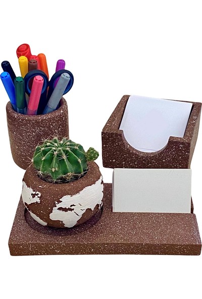 S&D Home Hediyelik Dörtlü Beton Ofis Seti Kalemlik Kartvizitlik Bloknotluk ve Sukulentlik Dekoratif Hediye S&D Home Hediyelik Dörtlü Beton Ofis Seti Kalemlik Kartvizitlik Bloknotluk ve Sukulentlik Dekoratif Hediye