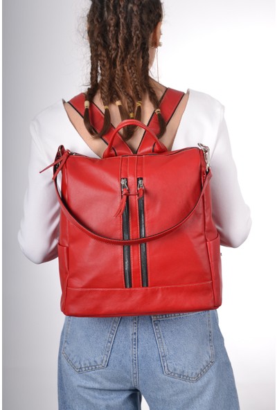 Derilia Kadın Sırt ve Omuz Çantası Hakiki Deri
