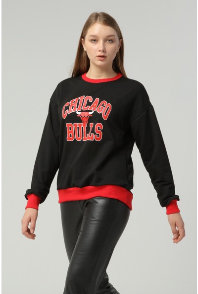 Amaranda Moda Renkli Baskılı Kadın Sweatshirt Amaranda Moda Renkli Baskılı Kadın Sweatshirt