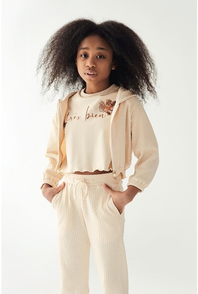 B&G Store Kız Çocuk Bej Eşofman Üstü 21PFWTJ4406