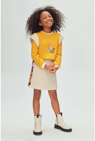 B&G Store Kız Çocuk Ekru Etek 21FWLL07319