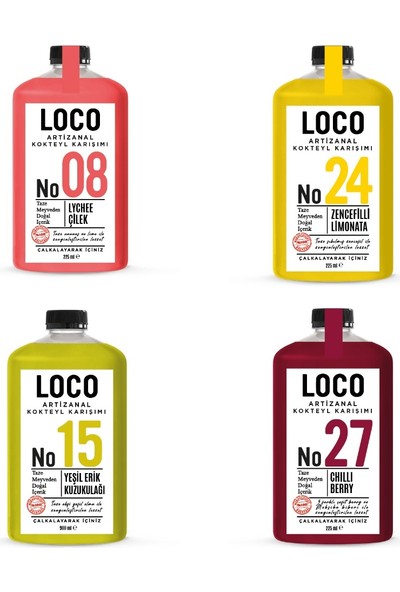 Loco 4'lü Artizanal Taze Sıkma Meyve Suyu Loco 4'lü Artizanal Taze Sıkma Meyve Suyu