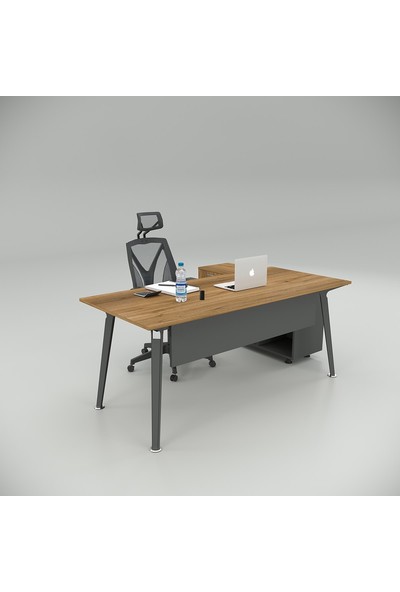 Akr Ofis Smart Çalışma Masası Ceviz (120CM Alt Etajerli)