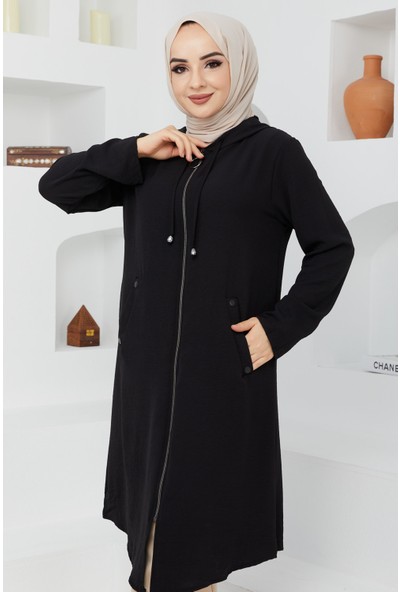 İmaj Butik Boydan Fermuarlı Ayrobin Kap/siyah İmaj Butik Boydan Fermuarlı Ayrobin Kap/siyah