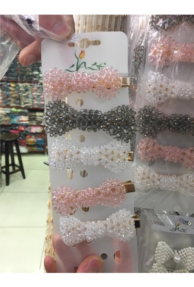 Kristal Taşlı Fiyonk Timsah Saç Tokası El Işçiliği TOKA000101