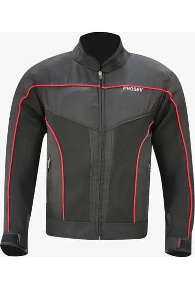 Prosev Roadicon Yazlık Fileli Motosiklet Montu (Siyah-Kırmızı) Prosev Roadicon Yazlık Fileli Motosiklet Montu (Siyah-Kırmızı)