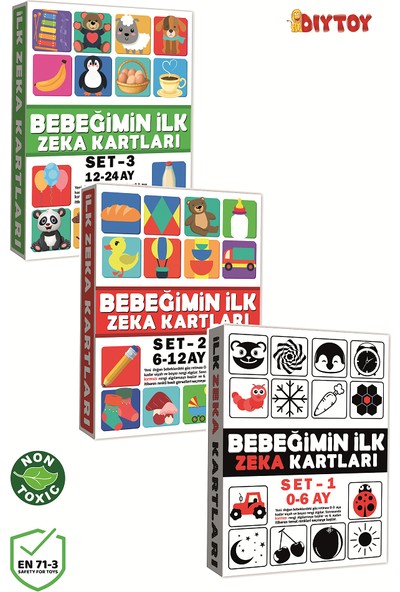 Diy Toy Bebeğimin Ilk Zeka Kartları 3'lü Set Diy Toy Bebeğimin Ilk Zeka Kartları 3'lü Set