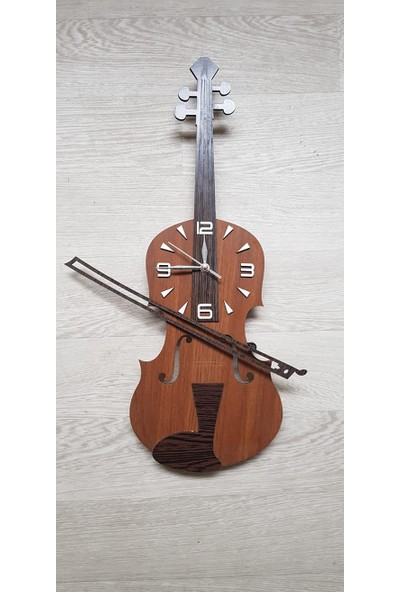 Keman Figürlü Duvar Saati