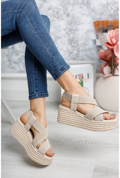 Gimer Avm Mantar Taban Lastikli Vizon Sandalet