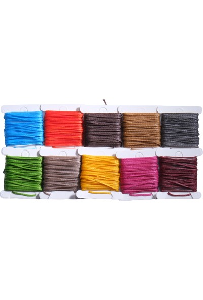 Eskişehir Hobi Sanat 3 M 10 Renk Mumlu Ip Eskişehir Hobi Sanat 3 M 10 Renk Mumlu Ip