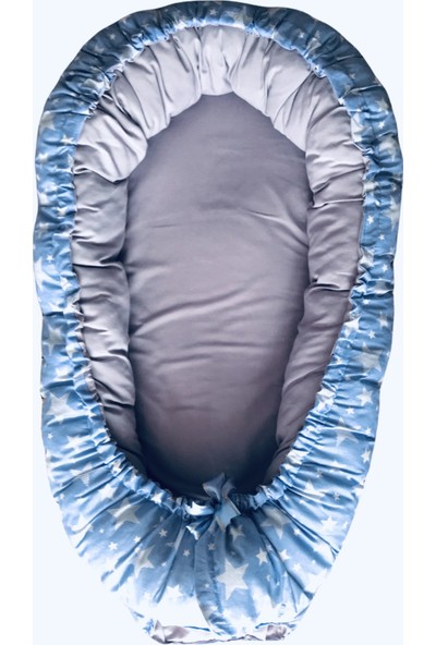 Storkia Babynest Çift Taraflı Mavi Yıldızlı Bebek Yatağı Anne Yanı Yatak Yastıklı Storkia Babynest Çift Taraflı Mavi Yıldızlı Bebek Yatağı Anne Yanı Yatak Yastıklı