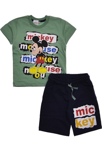 Mickey Mouse Desenli Cepli Şortlu Erkek Çocuk Takım 1-7 Yaş 5 Renk
