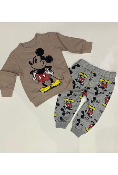 Byram Çocuk Mickey Mouse Desenli Erkek Çocuk Takım 1-4 Yaş