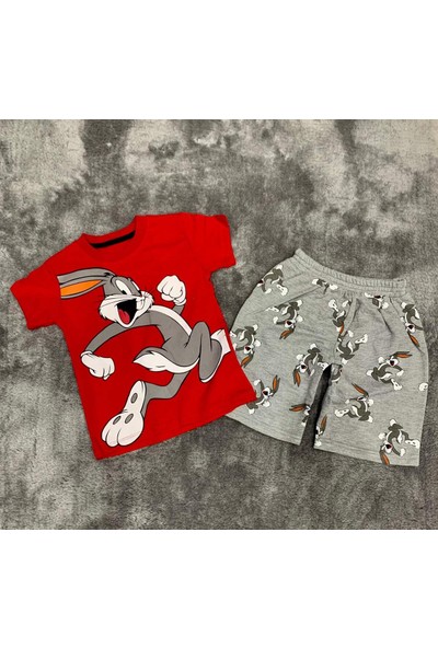 Bugs Bunny Desenli Şortlu Erkek Çocuk Takım 2-5 Yaş 2 Renk