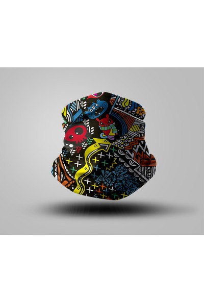 Kampf Mikro Fiber Taktiksel Fonksiyonel Outdoor Dikişsiz Boyunluk / Buff / Bandana - Candy Horror