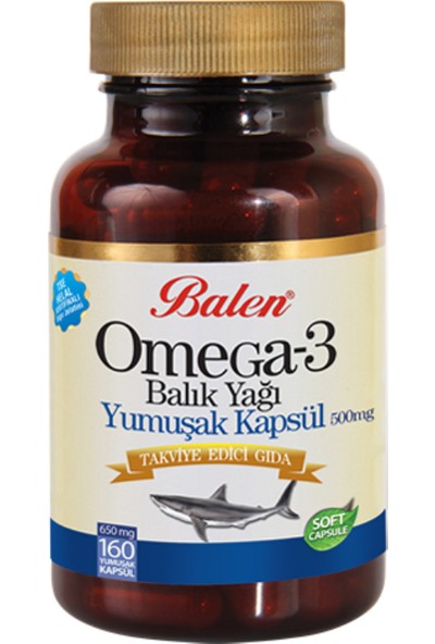 Balen Omega 3 Balık Yağı Yumuşak Kapsül 650 Mg* 160 Balen Omega 3 Balık Yağı Yumuşak Kapsül 650 Mg* 160