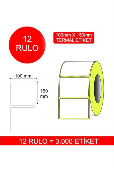 Yelken 100X150 mm 500 Sarımlı Ecotermal