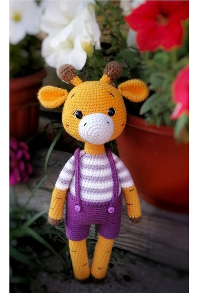 Tekin Hobi Evi Amigurumi Zürafa Sarı - Beyaz