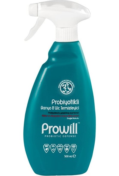 Prowill Probiyotikli Banyo Wc Temizleyici 500 ml Prowill Probiyotikli Banyo Wc Temizleyici 500 ml