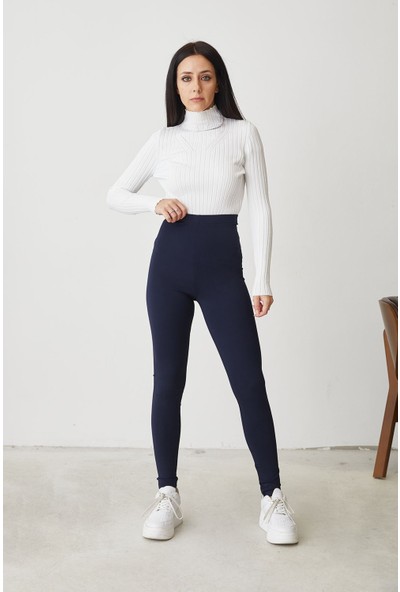 Lime Moda Uzun Spor Tayt-Lacivert