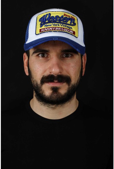 Beoje Mavi Aksesuar Kadın ve Erkek Kep Fileli Model Westerr Yazılı Arkadan Ayarlanabilir Ölçü Beoje Mavi Aksesuar Kadın ve Erkek Kep Fileli Model Westerr Yazılı Arkadan Ayarlanabilir Ölçü