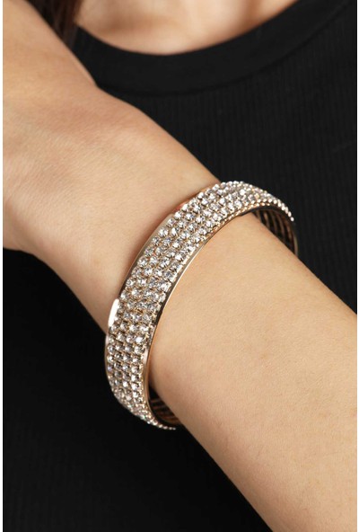 Beoje Gold Bijuteri Bilezik Dört Sıralı Taşlı Su Yolu