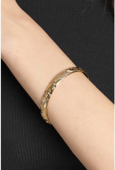 Beoje Gold Bijuteri Bilezik Çelik Küçük Yıldız Oyma