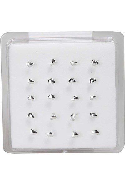 Beoje Gümüş Bijuteri Hızma Metal Kalp Modeli 5 Adet