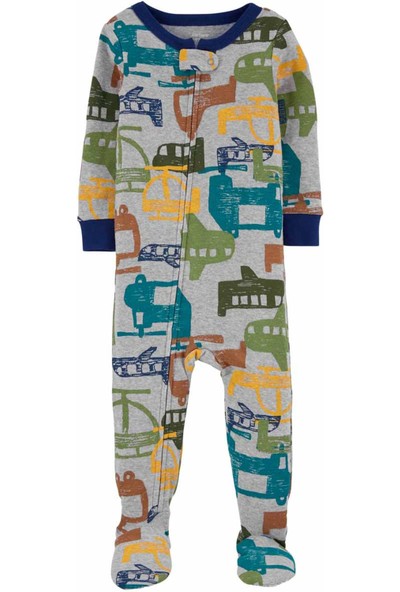 Carter's Erkek Çocuk Helikopter Desenli Pamuk Tulum