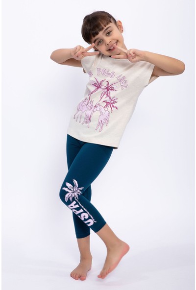 U.S. Polo Assn. Palms Kremmelanj Kız Çocuk Tayt Takım