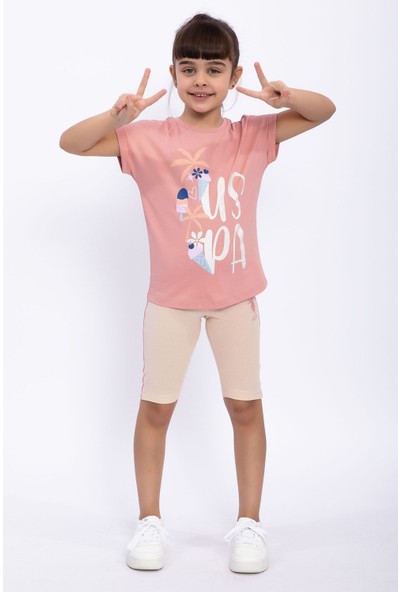 U.S. Polo Assn. Icecream Love Retro Pembe Kız Çocuk Tayt Takım U.S. Polo Assn. Icecream Love Retro Pembe Kız Çocuk Tayt Takım