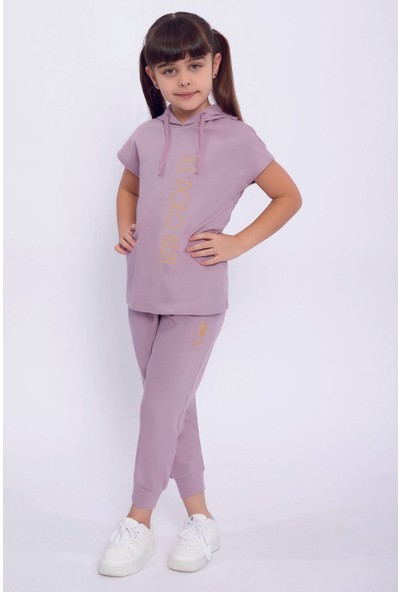 U.S. Polo Assn. Leylak Kız Çocuk Kapüşonlu Eşofman Takımı