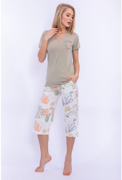 Pierre Cardin Summer Dreams Açık Haki Kadın Kapri Takım Pierre Cardin Summer Dreams Açık Haki Kadın Kapri Takım