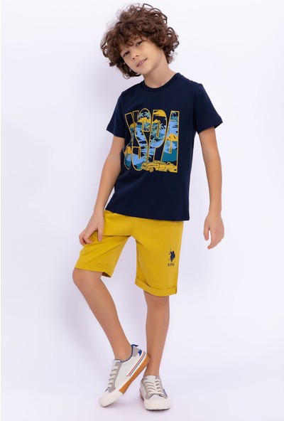 U.S. Polo Assn. Basic Lacivert Erkek Çocuk Bermuda Takım