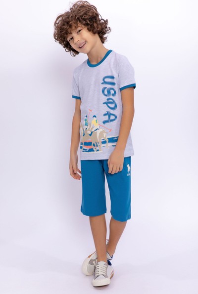 U.S. Polo Assn. Karmelanj Erkek Çocuk Bisiklet Yaka Kapri Takım