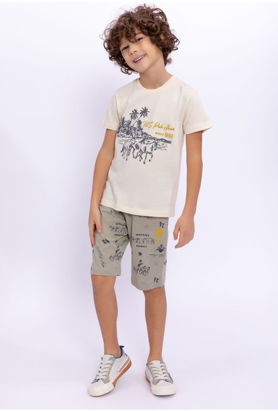 U.S. Polo Assn. Havana Horse Fildişi Erkek Çocuk Bermuda Takım