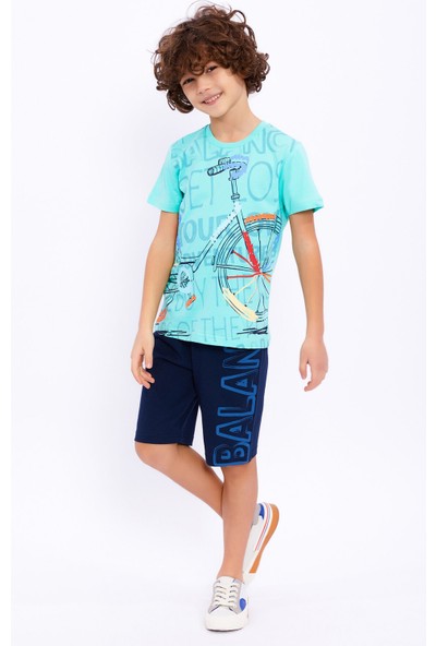 RolyPoly Bike Su Yeşili Erkek Çocuk Bermuda Takım