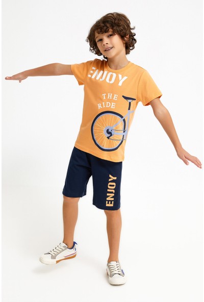 RolyPoly Enjoy Kavun Rengi Erkek Çocuk Bermuda Takım