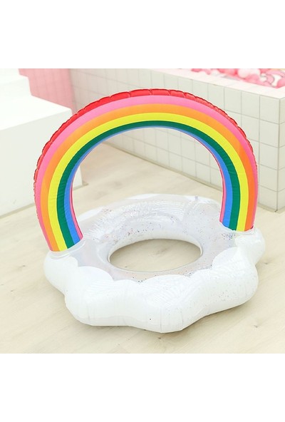 Real Me Yetişkinler Için Gökkuşağı Şekilli Şişme Can Simidi (Yurt Dışından)