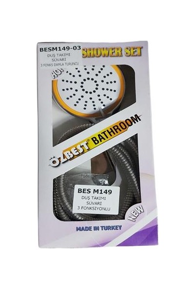 Duş Takımı Süvari 3 Fonksiyonlu Damla Turuncu Duş Takımı Süvari 3 Fonksiyonlu Damla Turuncu