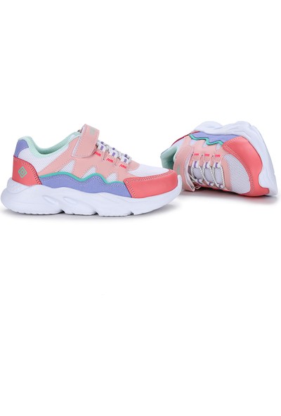 Kiko Kids Pepi 914 Günlük Kız/erkek Çocuk Cırtlı Spor Ayakkabı Beyaz - Pembe